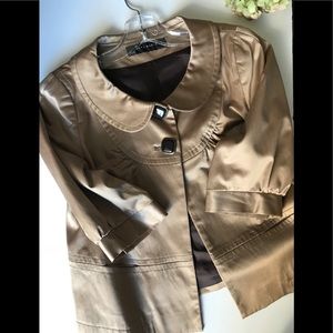 Zara | Jackets & Coats | Zara Gold Satin Cropped Jacket | Poshmark